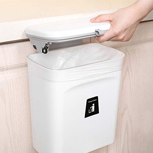 EHOTER Hanging Kitchen Bin with Lid 9L Cupboard Bins for Kitchen ...