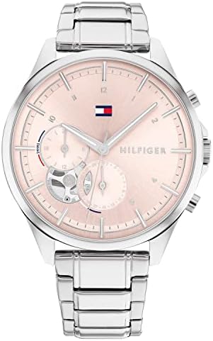 Tommy Hilfiger Analog Quarzuhr für Damen mit Silbernes Edelstahlarmband ...