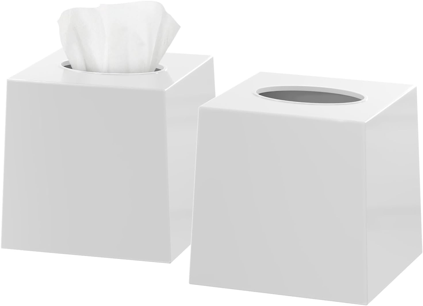 Amazon.com: PITBVO Acrylic Tissue Box Cover, White Square Tissue Box ...