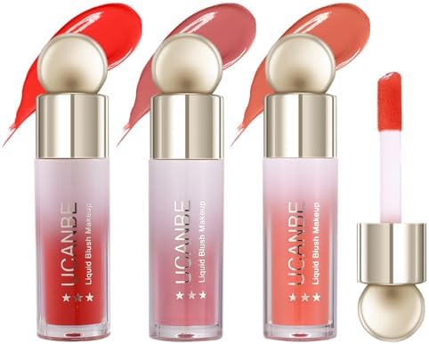Amazon.com : UCANBE 3PCS Liquid Blush Makeup Set – Dewy Cream Cheek ...