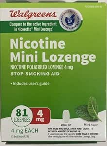 Amazon.com: walgreens Nicotine Mini Lozenge 81 Count 4mg Mint, White ...