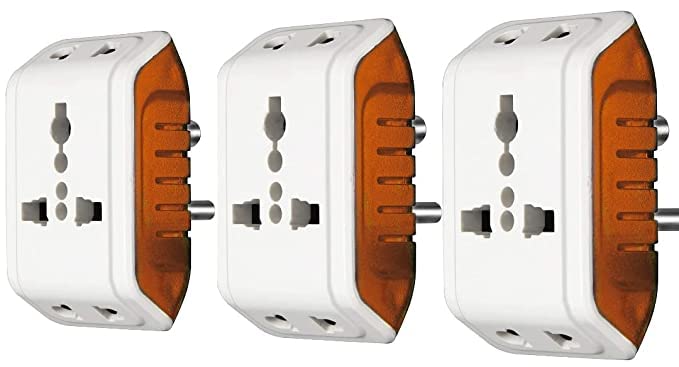 Buy Plastic Multi Plug Socket Connector(6A-240V) 3 Pin Universal Multi ...