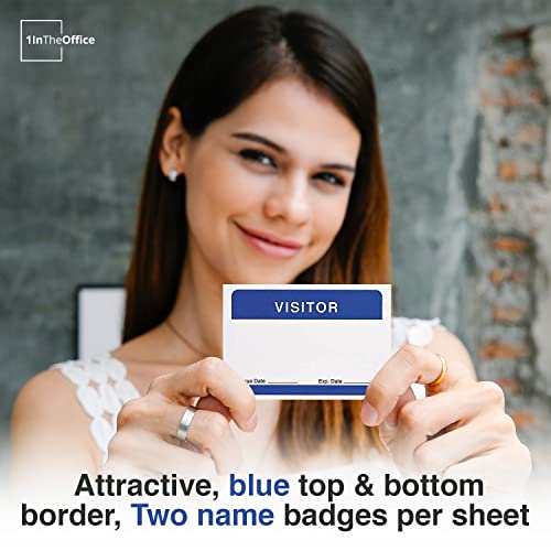 Snapklik.com : 1InTheOffice Visitor Sticker Name Badges, Self-Adhesive ...