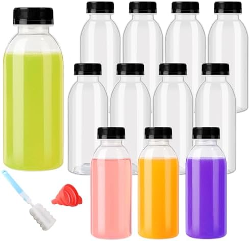 YBCPACK 12 Pack 12oz（350ml） Heat-Resistant Reusable Plastic Juice ...