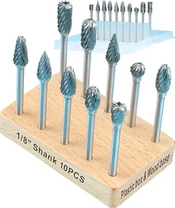Sworker Tungsten Carbide Burr Set Compatible with Dremel 1/8" Shank ...
