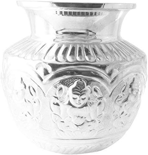 SHRI BALAJI ABHUSHAN BHANDAR Pure Silver Kalash for Pooja Chandi ...