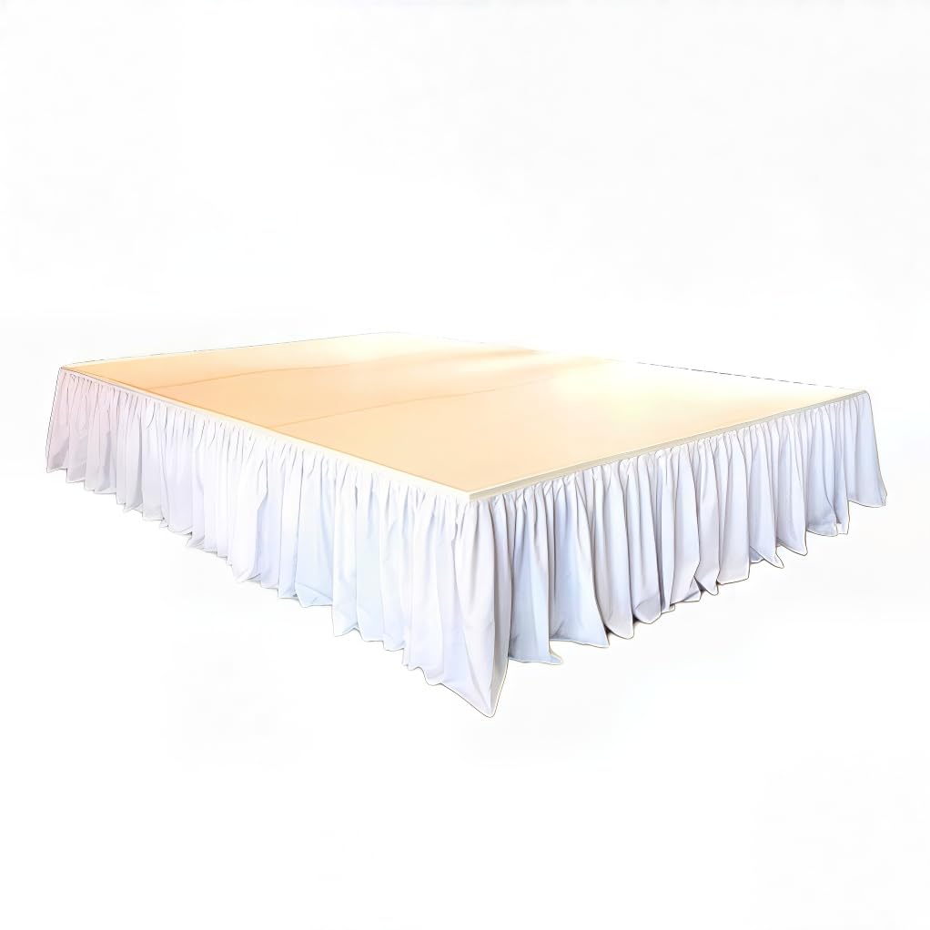 Amazon.com: Generic Stage Skirt, White Stage Skirting Shirred Pleat ...