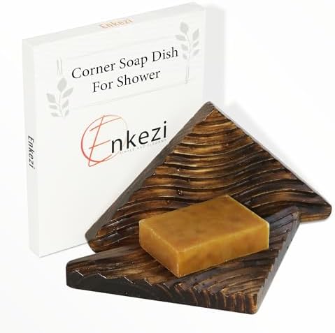Amazon.com: Corner soap Dish for Shower (2 Pack) - Corner Wooden Soap ...