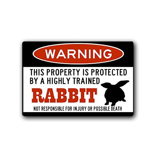 Amazon.com: Rabbit Warning Sign, Rabbit Gift, Rabbit cage accessories ...