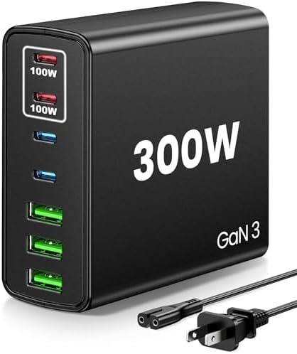 Amazon.com: USB C Charger Block Charging Station: 100W 6 Port GaN Fast ...