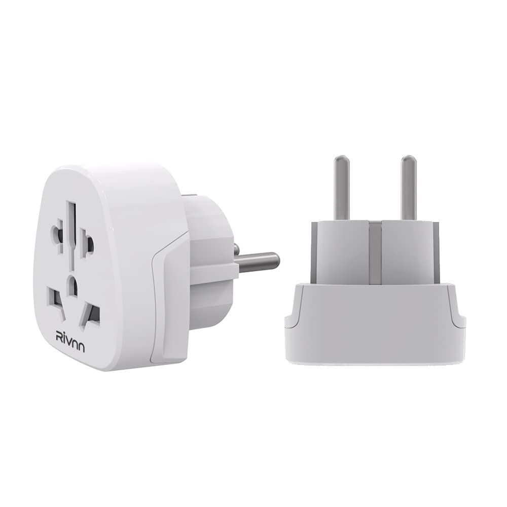 Amazon.com: Germany France Travel Power Adapter, Rivnn Schuko European ...