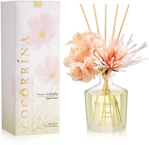 Amazon.com: COCORRÍNA Reed Diffuser - 8.5 Oz Clean Linen Reed Diffuser ...