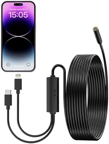 Inspection Camera for Iphone&Android,7.9 mm Borescope Inspection Snake ...
