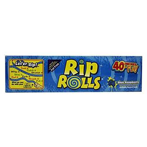 Amazon.com : Rip Rolls Blue Raspberry, 24 Count (SUGAR CANDY - REGULAR ...