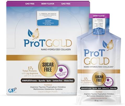 Amazon.com: ProT Gold Liquid Collagen Protein Shot, 17g Protein Nano ...