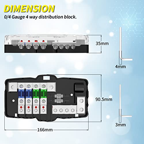 Snapklik.com : Joinfworld Fused Power Distribution Block Car Audio 4 ...