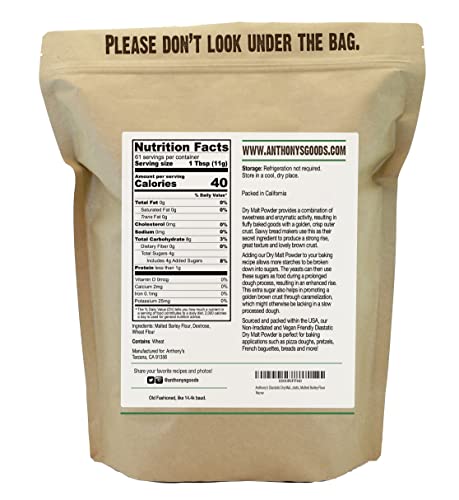 Anthony’s Diastatic Dry Malt Powder, 1.5 lb, Made in the USA, Diastatic ...