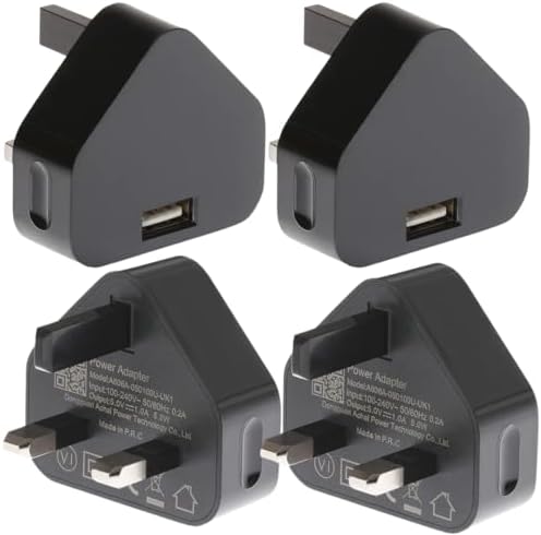 4 Pack USB Plug pluX USB Charger Plug Wall Plug Adaptor UK Power ...