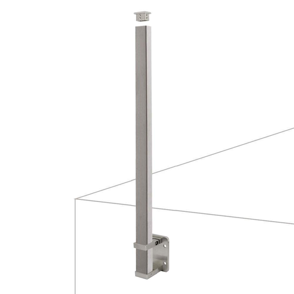 Stainless Steel 316 Grade Side Mount Glass Railing Post 42", Fascia ...
