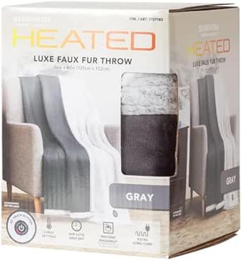 Berkshire Life Heated Throw 1727183 designed in new england (Gray ...