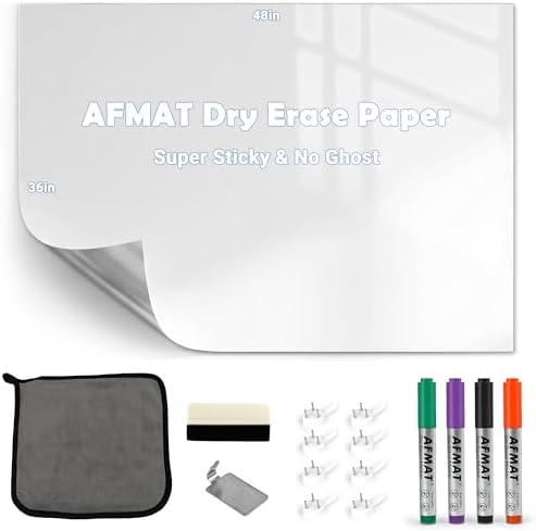 Amazon.com: AFMAT White Board Dry Erase Paper, 48" x 36" Whiteboard ...