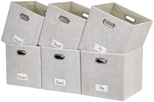 Amazon.com: DECOMOMO 11 inch Cube Storage Bin with Labels, Felt Basket ...