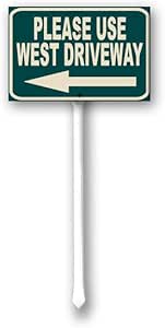 Amazon.com: Uptell 8x12 Inch Please Use West Driveway Left Arrow ...
