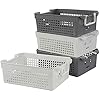 Amazon.com: Doryh Stackable Plastic Storage Baskets/Bins Organizer with ...