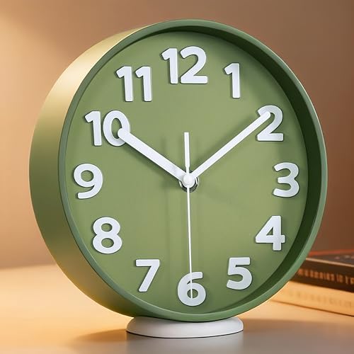 Amazon.com: 45MinST 8-Inch Green Modern Wall Clock – Silent Non-Ticking ...