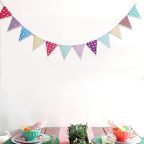 Amazon.com: 32Ft Fall Banner Decorations Triangle Flag Fabric Pennant ...