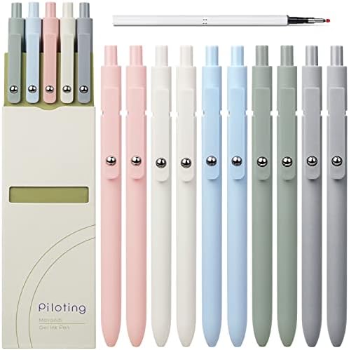 Cute Aesthetic Gel Pens for Note Taking: 10 Pack Black Ballpoint ...