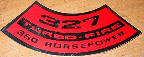CHEVROLET 327 TURBO-FIRE 350 HORSEPOWER AIR CLEANER TOP LID DECAL ...