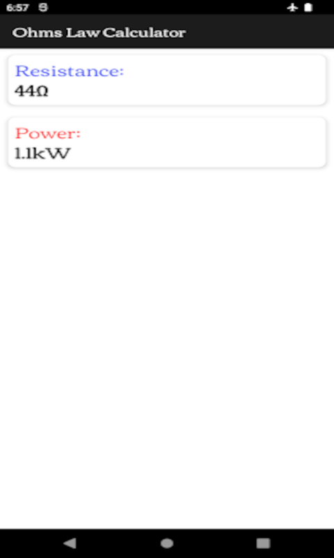 Ohms Law Calculator - Ohm/Watt/Amp/Volt:Amazon.com:Appstore for Android