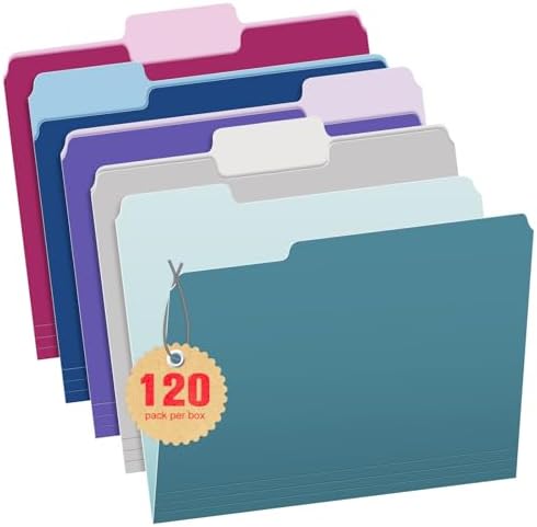 Amazon.com : 100 Blue Summit Supplies Colored File Folders Letter Size ...