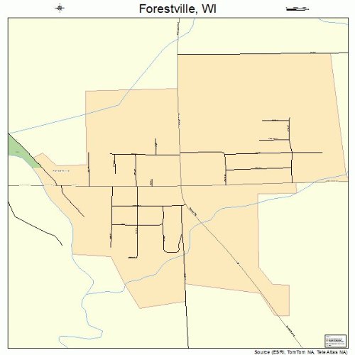 Large Street & Road Map of Forestville, Wisconsin WI - Printed poster ...