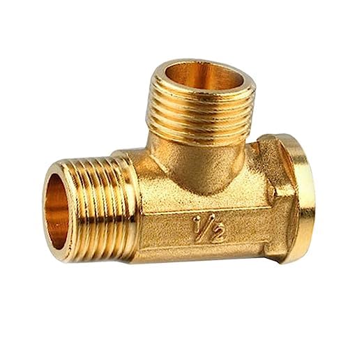 SOLTAIREJACO 1/2" // 3 Way Brass Tee Fitting Pipe Connector T-Junction ...