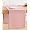 Amazon.com: Wracra Linen Style Table Runner, Rustic Farmhouse Pink ...