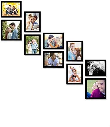 Art Street - Elevated set of 10 individual Black wall photo frame (8 ...