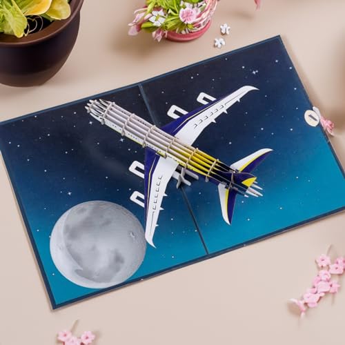 Buy Rykamia Night Plane Pop Up Card, Jet Airplane Pop Up Card, Plane ...