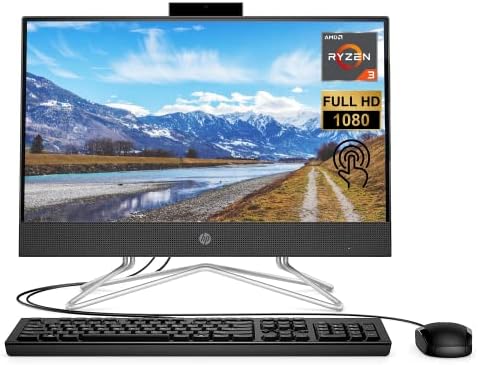 Amazon.com: HP All-in-One Desktop, 22" FHD Touchscreen, AMD Ryzen 3 ...