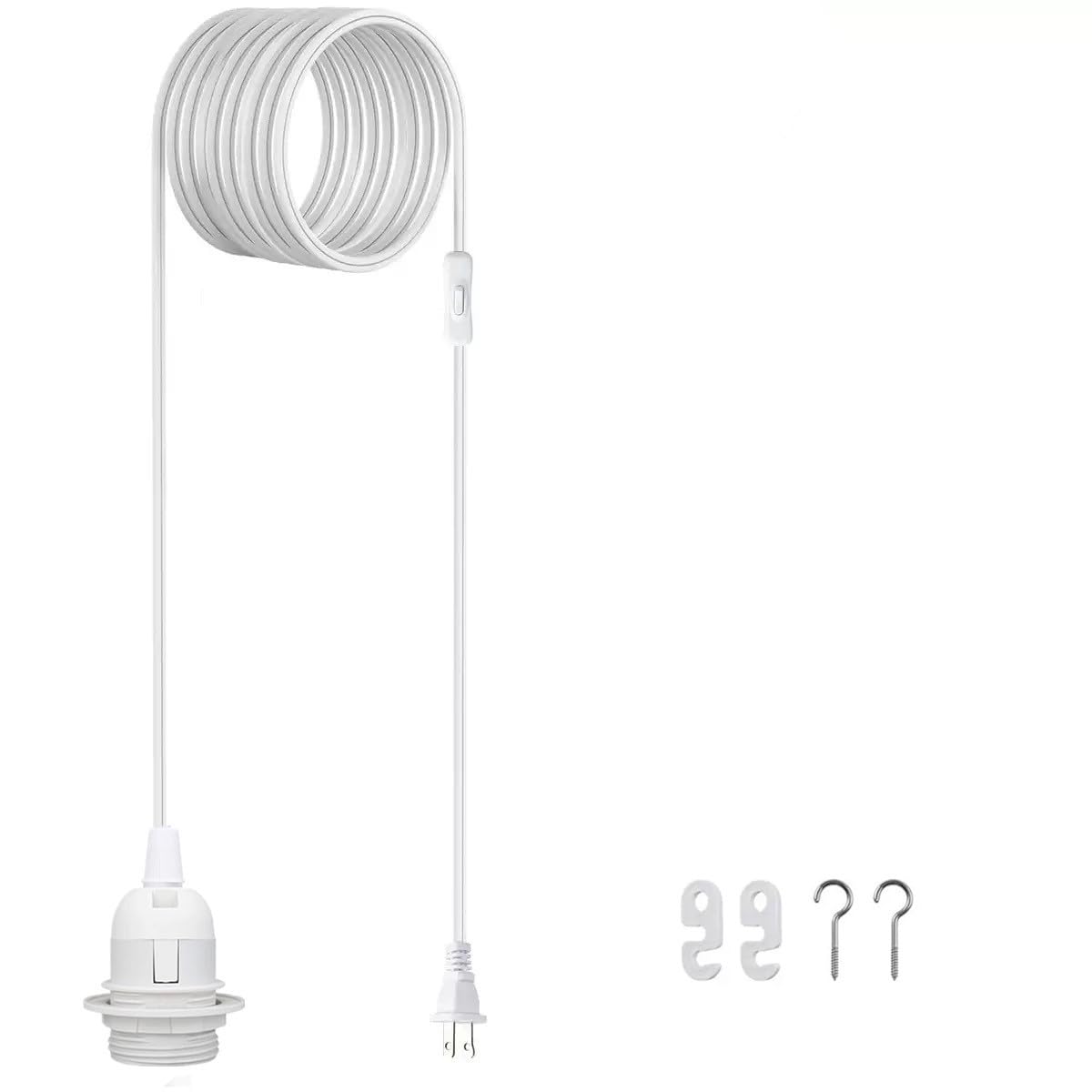 Plug in Pendant Light Socket Kit - 20Ft Hanging Light Lantern Cord Lamp ...