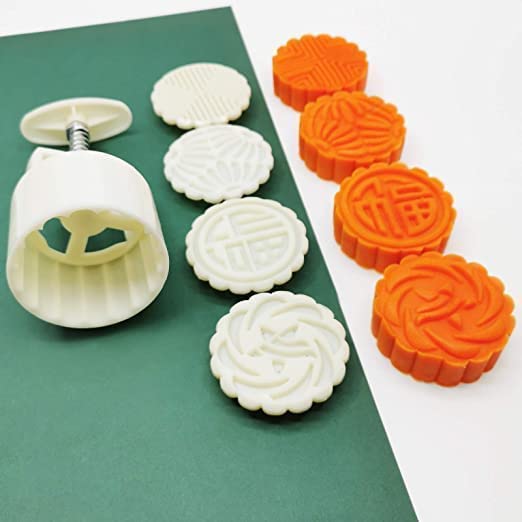 Buy Integrity shopee Flowers Stamps Moon Cake Decor Mould Barrel Round ...