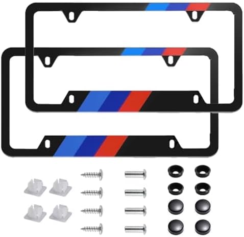 Amazon.com: DAGHDLI 2 Pcs fit for BMW License Plate Frame,M Tri-Color 3 ...