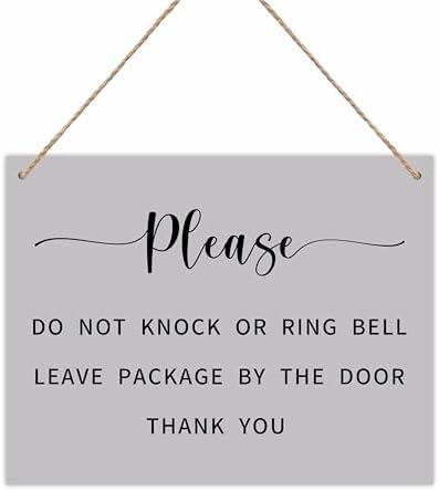 Amazon.com: Please Do Not Knock Or Ring Bell - 8"X10" Hanging Wooden ...