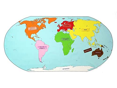 mapa de continentes Montessori en Español : Amazon.es: Juguetes y juegos
