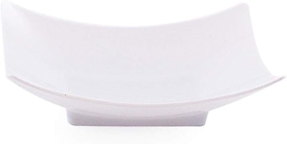 Amazon.com: Wedding Venue Shop Plastic Concave Plates | White | Pack of ...