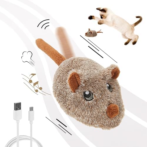 Interactive Cat Toy Mouse for Indoor Cats Electric Automatic Moving Cat ...