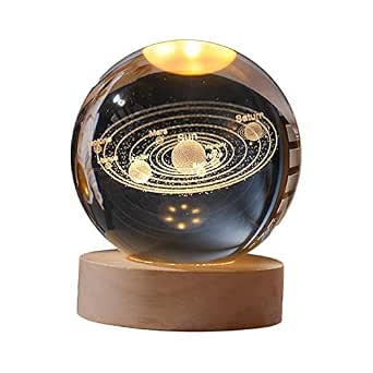 Mezco Cute USB Lamps 3D Sun System Planets Model Globe Crystal Glass ...