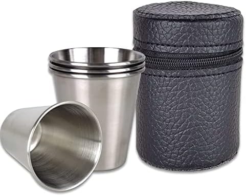 Amazon.com | Stainless Steel Shot Glass, 2 Ounce - Set of 6: Metal Shot ...