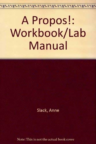 Buy A Propos!: Workbook/Lab Manual Book Online at Low Prices in India ...